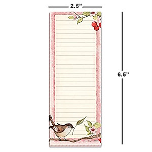 Current Seasonal Birds Magnetic Notepad Set – Set of 12 Mini Memo Pads, 12 Designs, 30-Sheet Pads, 2½ x 6½ Inches, Shopping List, To-Do Notes, Printed in The USA