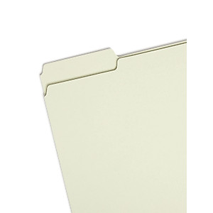 Smead Pressboard File Folder, 1/3-Cut Tab, 1" Expansion, Letter Size, Gray/Green, 25 per Box (13230)