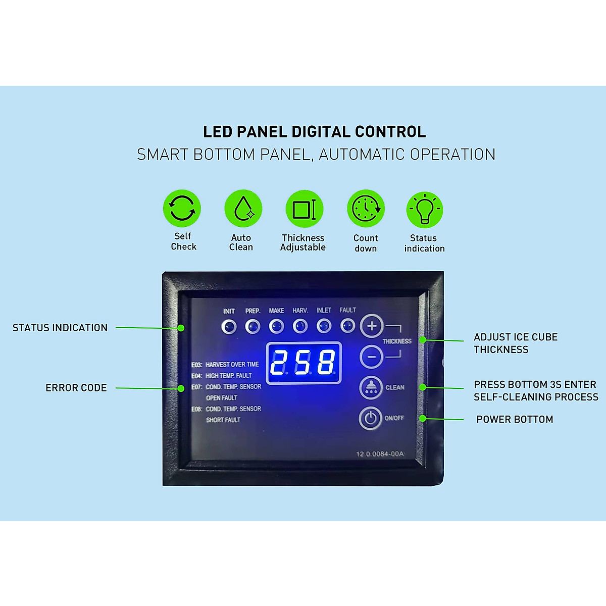 Westlake Commercial Ice Maker Machine Stainless Steel Full Cube NSF Certificated 500 lbs/24H Ice with 375lbs Storage Ice Maker Machine Capacity-Ideal for Coffee Shops, Hotels, Bars, Restaurants
