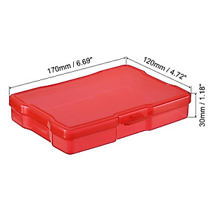 PATIKIL 4x6 Photo Storage Box, 2 Pack Photo Boxes Storage Photo Organizer Cases Storage Container Picture Boxes Plastic for 4x6 Pictures Sticker Scrapbook Craft Keeper, Red