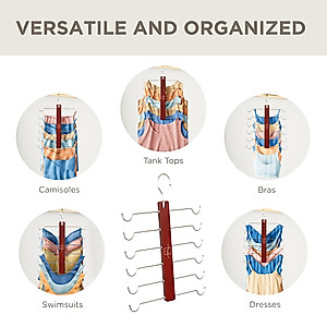 MORALVE European Beechwood Tank Top Hangers - 2 Pack - Space Saving Sports Bra Hanger for Closet - Cami Hanger Space Saving Tank Top Organizer - Closet Bra Hanger - Space Saving Hanging Bra Organizer