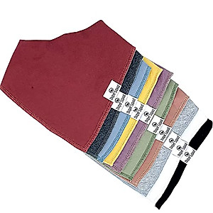 Diaper Squad 100% Organic Cotton Earthy Solid 10-Pack Baby Drool Bandana Bibs for Boys and Girls, Plain Colors