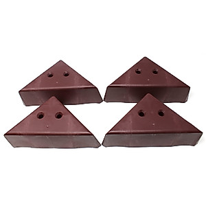 JSP Manufacturing 3" Triangle Plastic Furniture Brown Corner Legs - Sofa Couch Chair Ottoman (4 Legs)