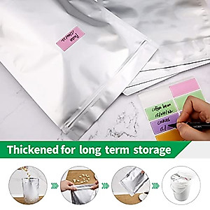 60 Pack 1 Gallon Mylar Bags with Oxygen Absorbers 400CC (7 Packs of 10 PCS) and Labels, Total 9.5Mil Thick Food Grade Mylar Bags for Food Storage 1 Gallon 10x14 Inch Zipper Bags Resealable SENDGREEN