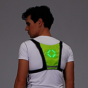 ECEEN LED Turn Signal Vest Bike Pack Guiding Light Reflective Running Gear Safety Warning Direction Backpack with Remote Controller for Night Cycling Running Walking Hiking Bag
