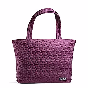 Fit + Fresh Metro Tote, 2-In-1 Laptop Bag for Women, Dual-Compartment Tote Bag with 15" Laptop Section & Insulated Cooler for Lunch, Perfect Work Bag, School Bag, Travel Purse & More, Plum