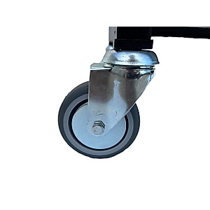 Workington Single Bank Rolling Book Truck Book Cart with 3 Flat Shelves, Library Book Cart with Swivel Lockable Casters 3000 Black