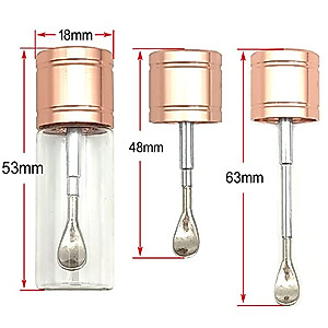 6 Pack Glass Pill Bottle Jar with Retractable Spoon Small Storage Bottle for Outdoor Camping Travel Portable Glass Vial