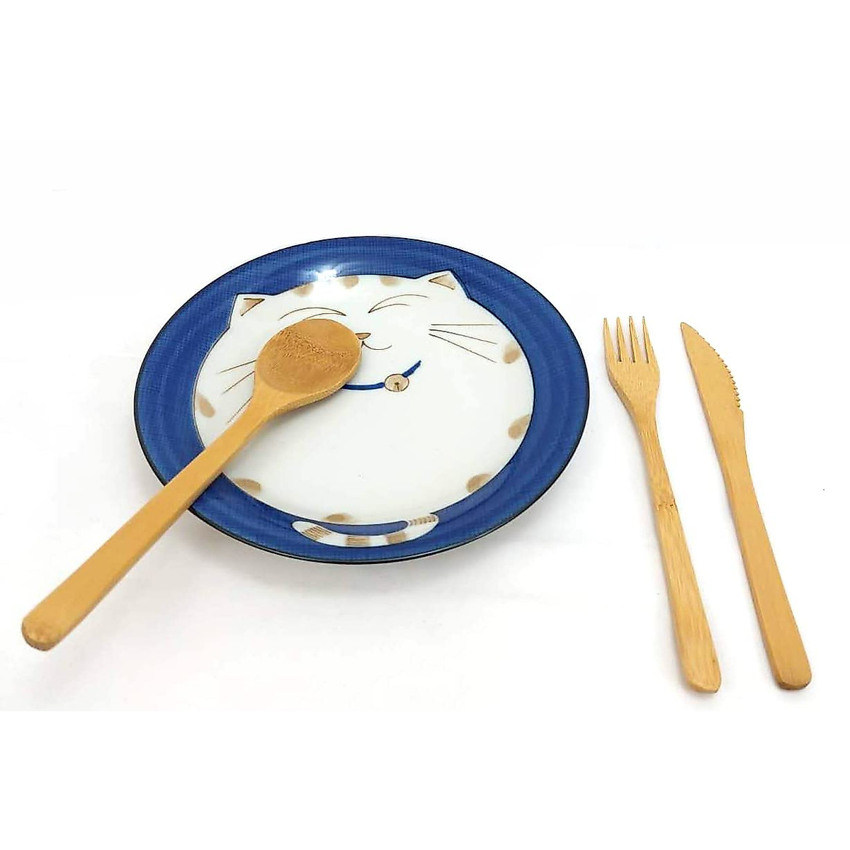 JapanBargain 3785x10, Bamboo Fork Knife Spoon Cutlery Utensils Flatware Set 3pc Reusable Dishwasher Safe, Set of 10