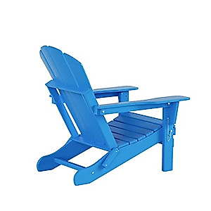 WO Home Furniture Adirondack Chair Set of 2 PCS Outdoor Patio Folding Chair for Fire Pit Garden Lawn Backyard (Pacific Blue)