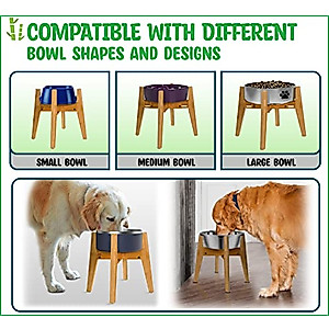 Dog Bowl Stand for Medium to Large Dog Breeds - 12-inch High, Adjustable Width with Locks - Dog Water, Food Dish Compatible - Tip-Over Resistant