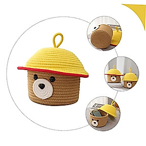 TOYANDONA Bear Storage Basket Clothes Bins Storage for Closet Toy Baskets Wicker Storage Basket Baby Laundry Basket Baskets Empty Wicker Laundry Baskets Cotton Rope Sundries Basket Mini