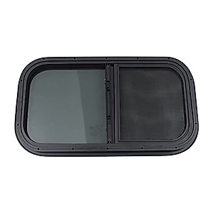 ZAWAYINE RV Window 12" W x 22" H, Tiny House Vertical Slider Window For Cargo Trailer, Vintage Technologies RV Windows For Vertical Sliding Replacement Glass &Trim Set