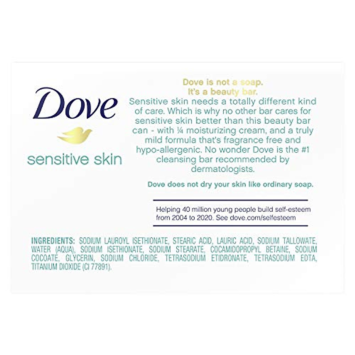 DOVE BAR Soap for Sensitive Skin 3.15 oz 25.2 Ounce, (Pack of 8)