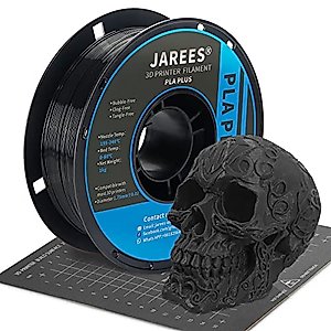 JAREES PLA Plus(PLA+) 3D Printer Filament,Higher Toughness PLA Pro Printing Filament 1.75mm 1kg Spool (2.2lbs), Dimensional Accuracy +/- 0.02 mm,Black