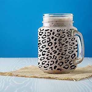 Brown UV DTF Cup Wrap Leopard Printed Rub on Transfers Stickers for Glass Cups Waterproof UV DTF Transfer Cup Stickers Decals for Crafts Ready to Apply Cup Wrap Adhesive Vinyl