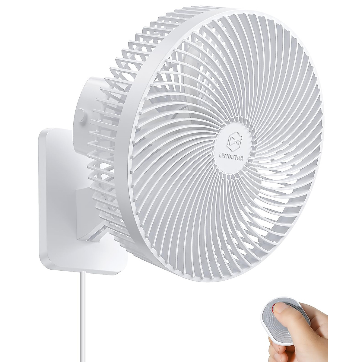 10 Inch Wall Mount Oscillating Fan with Remote and Timer, Small Bedroom RV Fan with 4 Speeds, Quiet Operation,90°Oscillation, Adjustable Tilt,5.92 ft Wire, Cooling Bathroom Wall Mounted Fans