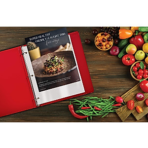 Recipe Sheet Protectors Full Page, 8.5 x 11 inch, 30 Pack, Heavyweight, Top Load, by Better Kitchen Products, Page Protector Binder Sheets, 3-Hole Punched, for Recipe Binders, 30 Pack