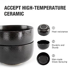 S&Q'S CERAMICS Soup Bowls - 36 Ounce Ceramic Bowl Set, Kitchen Bowls for Large Cereal, Noodle, Soup, Breakfast, Microwave and Dishwasher Safe, [Set of 4], Black and Grey…