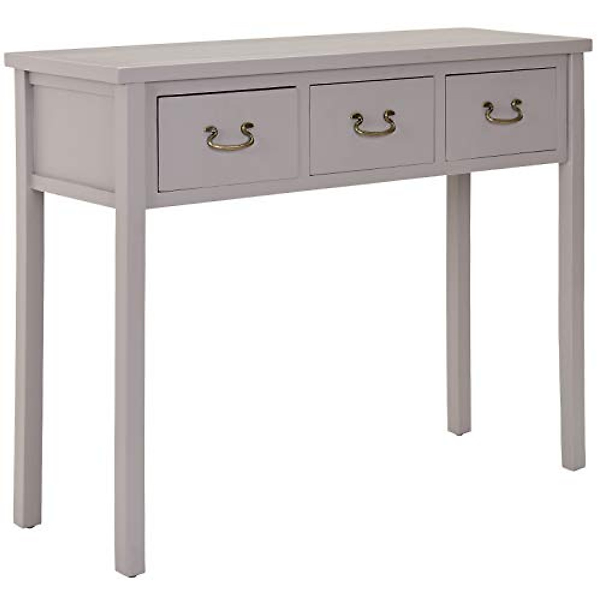 SAFAVIEH Home Collection Cindy Farmhouse Quartz Grey 3-Drawer Console Table