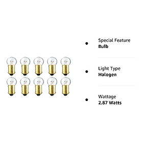 CEC Industries #55 Bulbs, 7 V, 2.87 W, BA9s Base, G-4.5 Shape (Box of 10)
