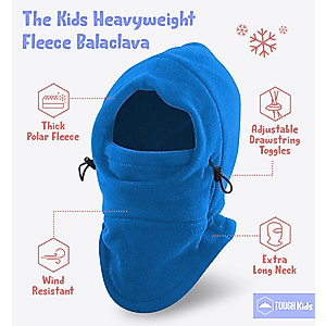 Tough Headwear Kids Winter Hat with Mask - Ski Mask for Kids - Ninja Kids Balaclava & Winter Face Mask for Kids w/Hood - Toddler Balaclava Blue
