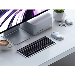 Satechi Slim X1 Bluetooth Backlit Keyboard – Illuminated Keys & Multi-Device Sync – for M2/ M1 MacBook Pro/Air, M2/ M1 iPad Pro/Air, M2 Mac Mini, iMac M1 (Silver)