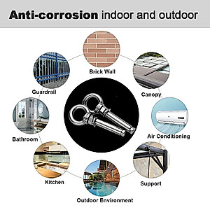 MroMax Expansion Lifting Eyebolt M10x70mm Eye Ring Bolt 3.94" Length 304 Stainless Steel Expansion Bolts with Nuts Eye Hooks Anchor Fastener for Concrete Wall Masonry Ceiling Silver 1Pc