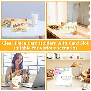 Acrylic Sign Holder Clear Place Card Holders Acrylic Stands Table Number Stands Wedding Sign Holders Card Display Stand for Table Wedding Photo Office Menu Meeting Party Event Decoration(12Pcs, 1.2")