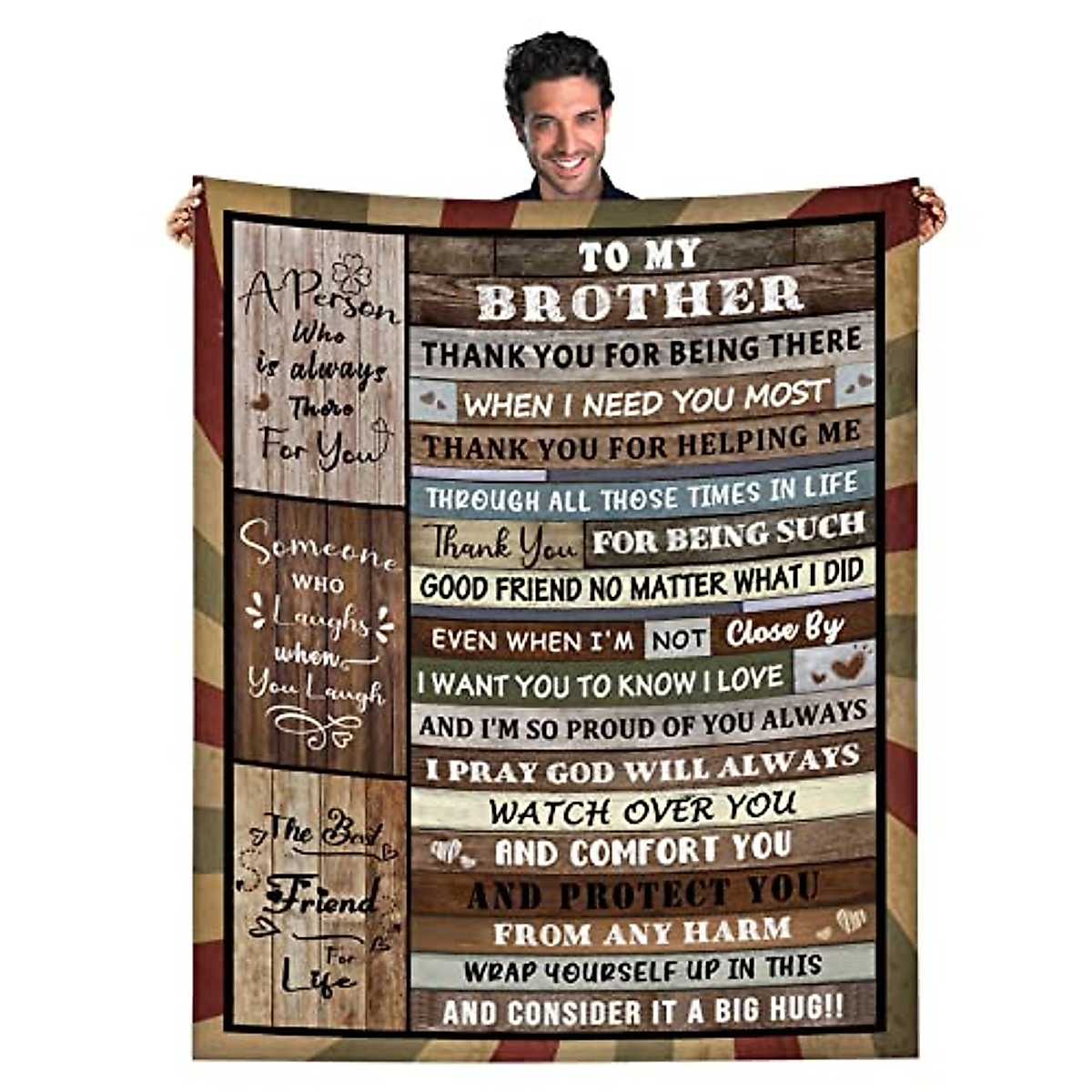 CIUGOIG Gifts for Brother Blanket Valentines Day Gifts for Brother Gifts for Adult Men Brother Birthday Gifts from Sister 50"x60"