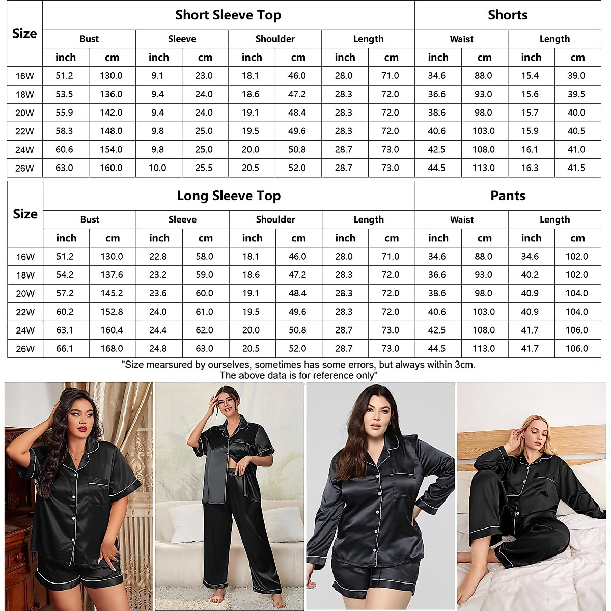 SWOMOG Pajamas Set Women’s Long Sleeve Sleepwear Soft Modal Classic Loungewear Pj Set Black