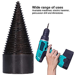 42mm Log Splitter Drill Bit, High‑Speed Wood Splitting Drill, Chopping Tool Steel for Electric Hammer Impact Drill(Hex Shank)