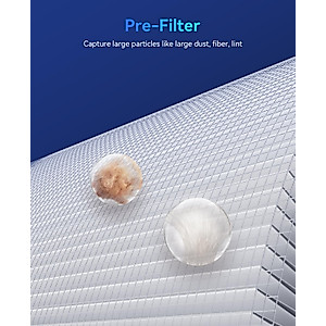 Genuine MSB5 Air Purifier Filter Replacement, 3-in-1 High-Efficiency H13 True Hepa Air Filter Replacement for Smoke Pollen Dander Hair Smell-Standard Version (2 Pack)