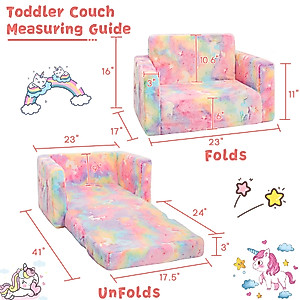 Toddler Chair Sofa Slipcover Toddler Couch Cover Furniture Protector for Kids,Fit Kids Chair Size 17" D x 23" W x 15" H（Unicorn