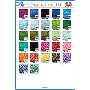Crochet OMEGA NO.10 [30grs] - 100% Mercerized Cotton Yarn for Fine Crochet - Color 41-Aqua Blue 138
