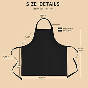 Yhywcy Bib Apron Adjustable Black Apron for Men Women Kitchen Apron Cooking Apron Service Apron Work Apron Nail Styling Apron (6pcs With pockets)