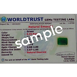 LMDPRAJAPATIS 5.50 Carat Original Emeald Panna 925 Silver Ring/Emeald Square Cut Gemstone ring