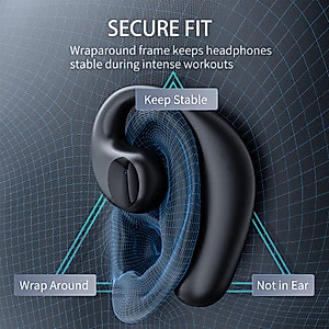 GPED Open Ear Headphone Wireless Air Bone Conduction Earbuds with Microphones, Bluetooth 5.3 Earbuds LED Power Display HiFi Stereo Sound Headphones for Sport, Workouts, Running