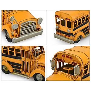 DS. DISTINCTIVE STYLE Handcrated Metal School Bus Retro Classic Vehicle Desk Decor