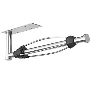 VAEHOLD Self Adhesive Paper Towel Holder Under Cabinet Mount, Wall Mounted Paper Towel Roll Holder with Damping Effect for Kitchen, Bathroom, Wall - SUS304 Stainless Steel (Brushed Silver)