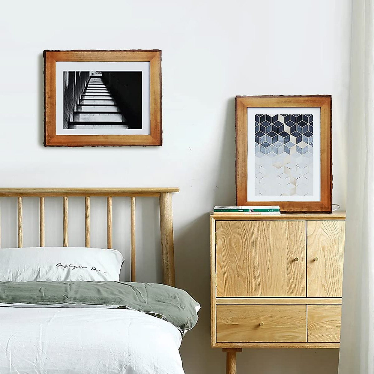 Eosglac Rustic 11x14 Live Edge Picture Frame Brown, Wooden Photo Poster Frame Farmhouse Decor for Wall Mounting Display, Plexiglass Front