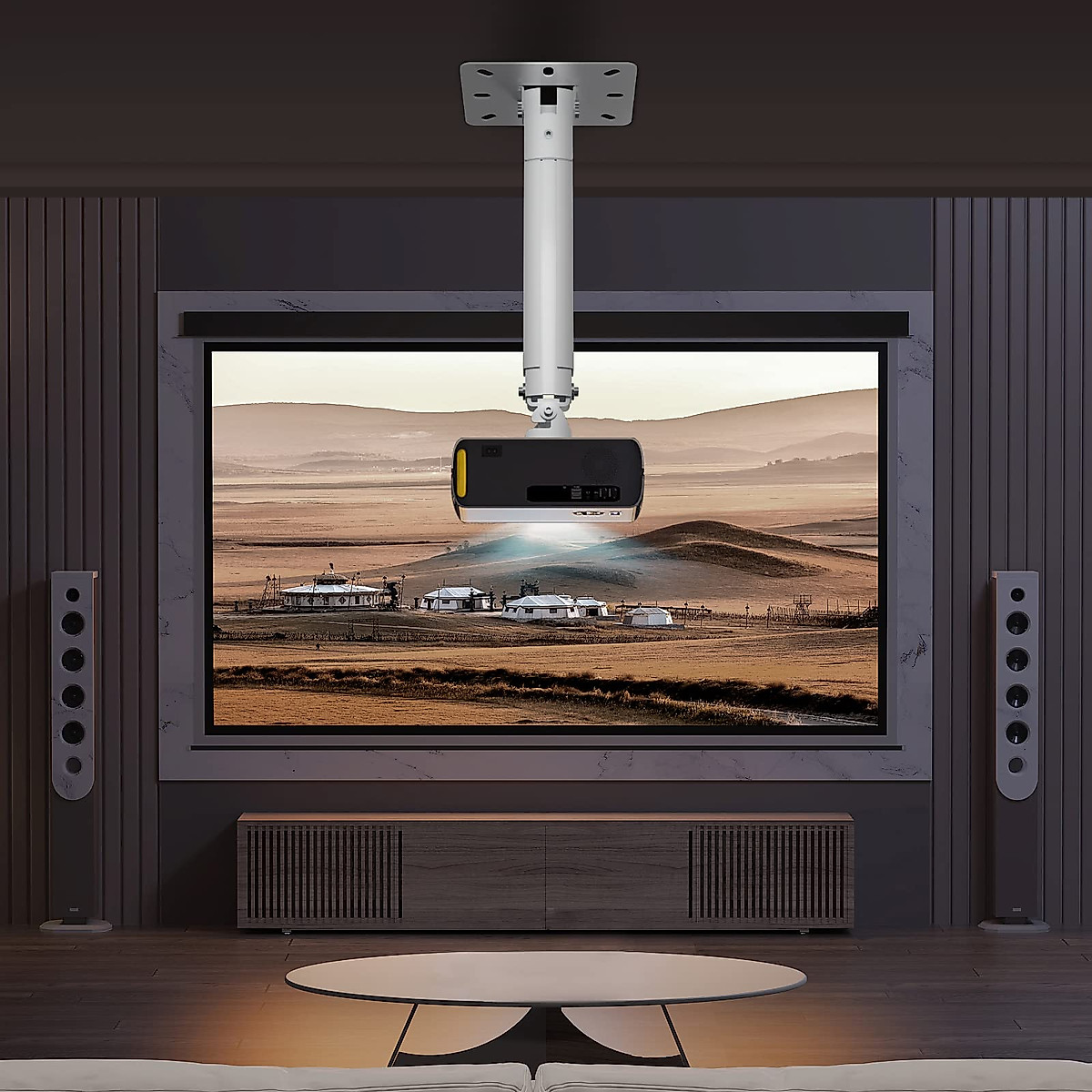 Suptek Extended Mini Projector Ceiling Mount Adjustable Wall Mount with Thread Adapters for Projector DVR Camera, Max 21inch (PR05MINI)