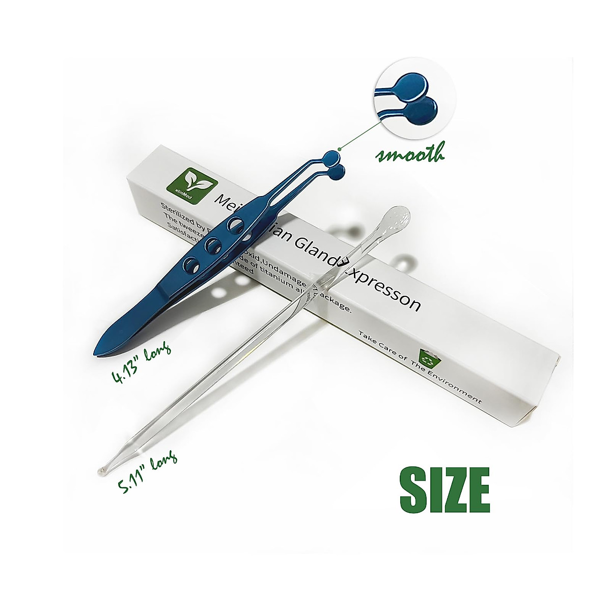 Meibomian Gland Expressor Dry Eye Relief Eyelid Gland Care Clean Tools Kit Eye Stye Treatment Chalazion Remover Meibomian Gland Forceps Titanium Alloy Eyelid Massage Tweezers (Sterile)