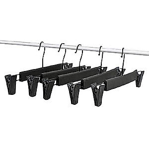 Muellery Plastic Pants Hangers Adjustable Clips Non Slip Space Saving Slim Skirt Hangers 5P TPAG47220