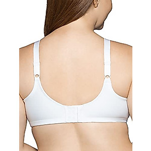 Vanity Fair Womens Full Figure Beauty Back Smoothing Bra, 4-way Stretch Fabric, Lightly Lined Cups Up To H Bra, Wirefree - White, 40D US