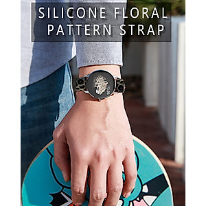 20mm Luxury Silicone Sport Bands Compatible for Samsung Galaxy Watch 6/Watch 5/Galaxy Watch 4 40mm 44mm/Classic 42mm 46mm/Watch 3 41mm, Active 2 Watch Bands,Leopard cheetah Skin Replacement Strap for