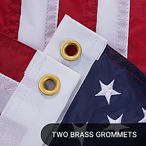 A-ZCOVER American Boat Flag 12x18 Inch Made in USA - with Embroidered Stars Sewn Stripes and 2 Brass Grommets - Heavy Duty Nylon Marine US Flags for July 4 Decorations Outdoor