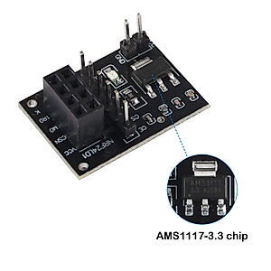 2Pcs NRF24L01+PA+LNA RF Wireless Transceiver Module with SMA Antenna 2.4G 1100m & Wireless Module with Breakout Adapter On-Board 3.3V Regulator