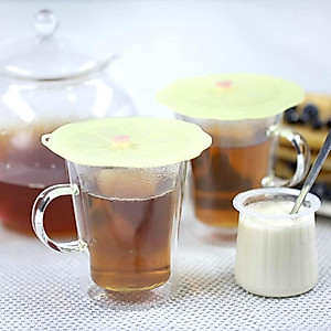 Charles Viancin - Set of 2 Lilypad 4” Silicone Drink Covers - Airtight Seal on Any Smooth-Rimmed Glass, Keep Drinks Cool or Hot, Protect from Winged Pests - BPA-Free - Oven, Freezer, Dishwasher Safe