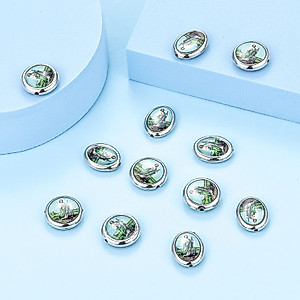 50pcs Round and Oval Acrylic ST Jude Beads Miraculous Medal Rosary Catholic Beads DIY Necklace Bracelets Jewelry Making